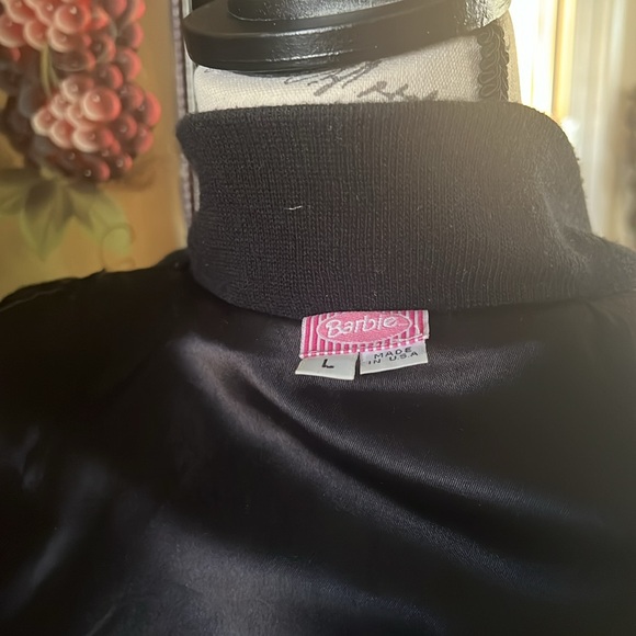 Barbie | Jackets & Coats | Vintage Black Barbie Jacket With Pink Suede ...